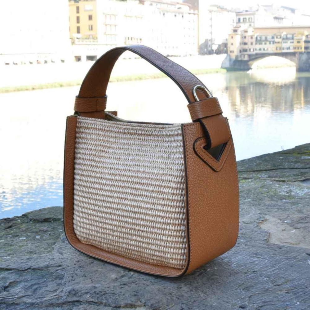 Calf Leather handbag Color light Brown