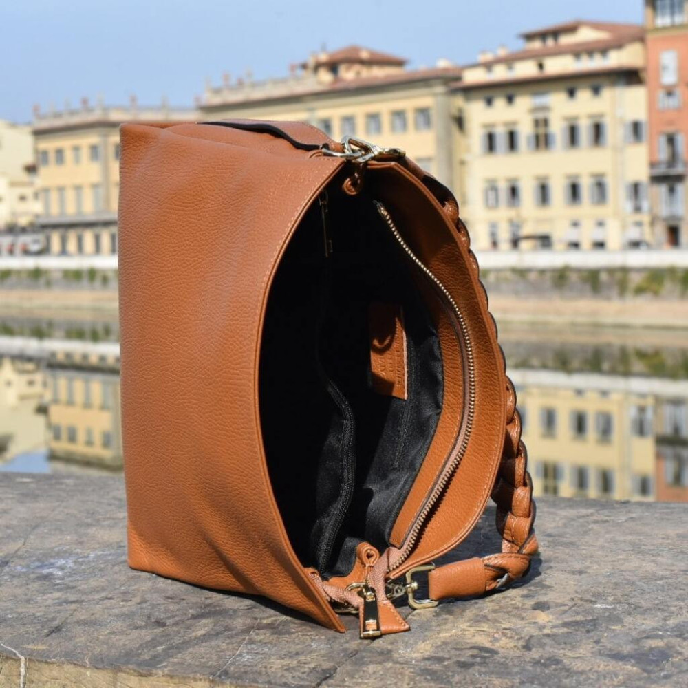 Calf Leather handbag Color light Brown