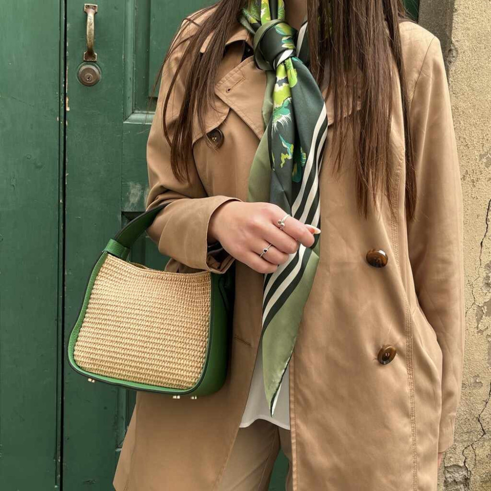 Calf Leather handbag Color Green