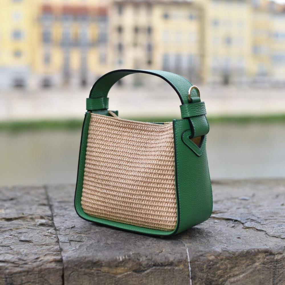 Calf Leather handbag Color Green